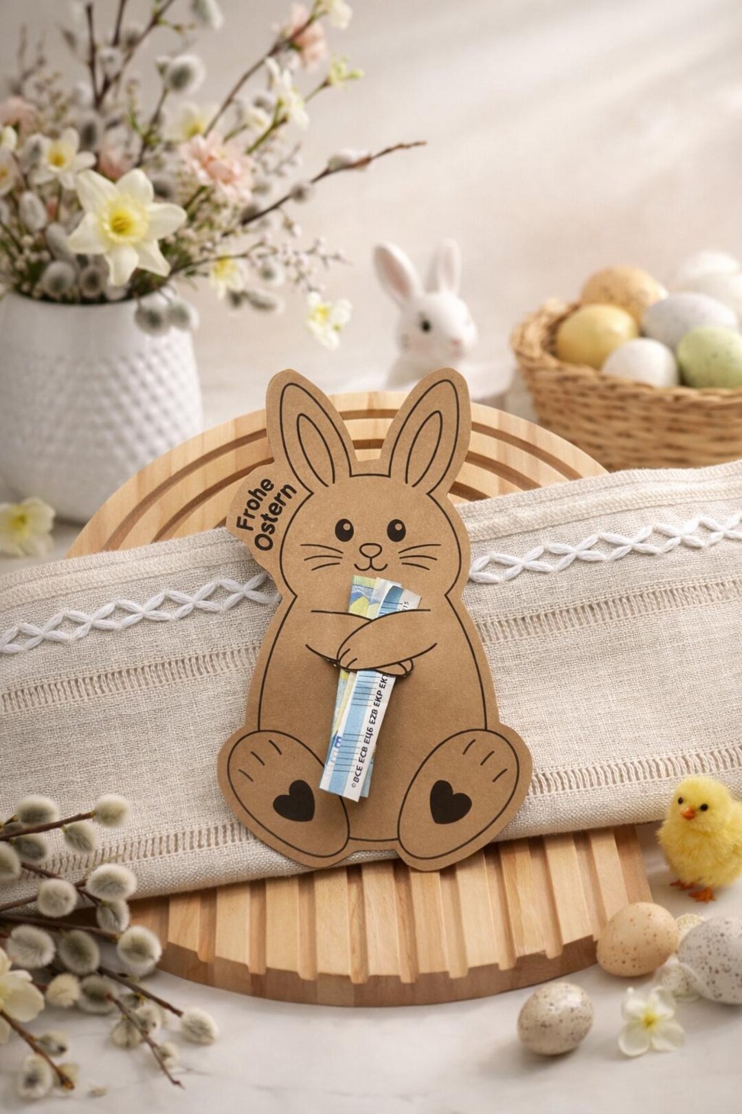Easter Bunny Money Gift Printable Template | Printable Easter Card ...