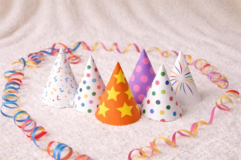 Printable Carnival Hat Template, Carnival Hats, Party Hats, 5 Designs ...