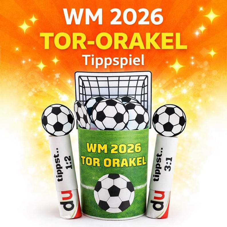 Fußball Tippspiel WM 2026 DIY | Tor Orakel Printable PDF | Fußball ...