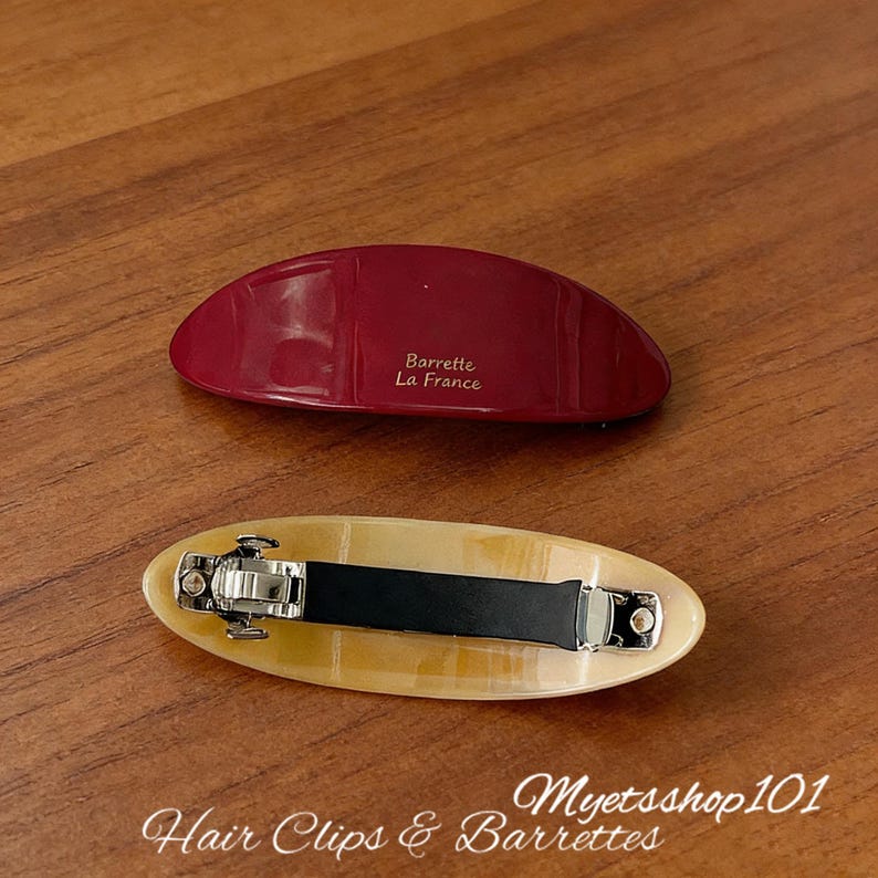 French Acetate Spring Hair Clip | Minimalist Oval Hair Barrettes | Non ...