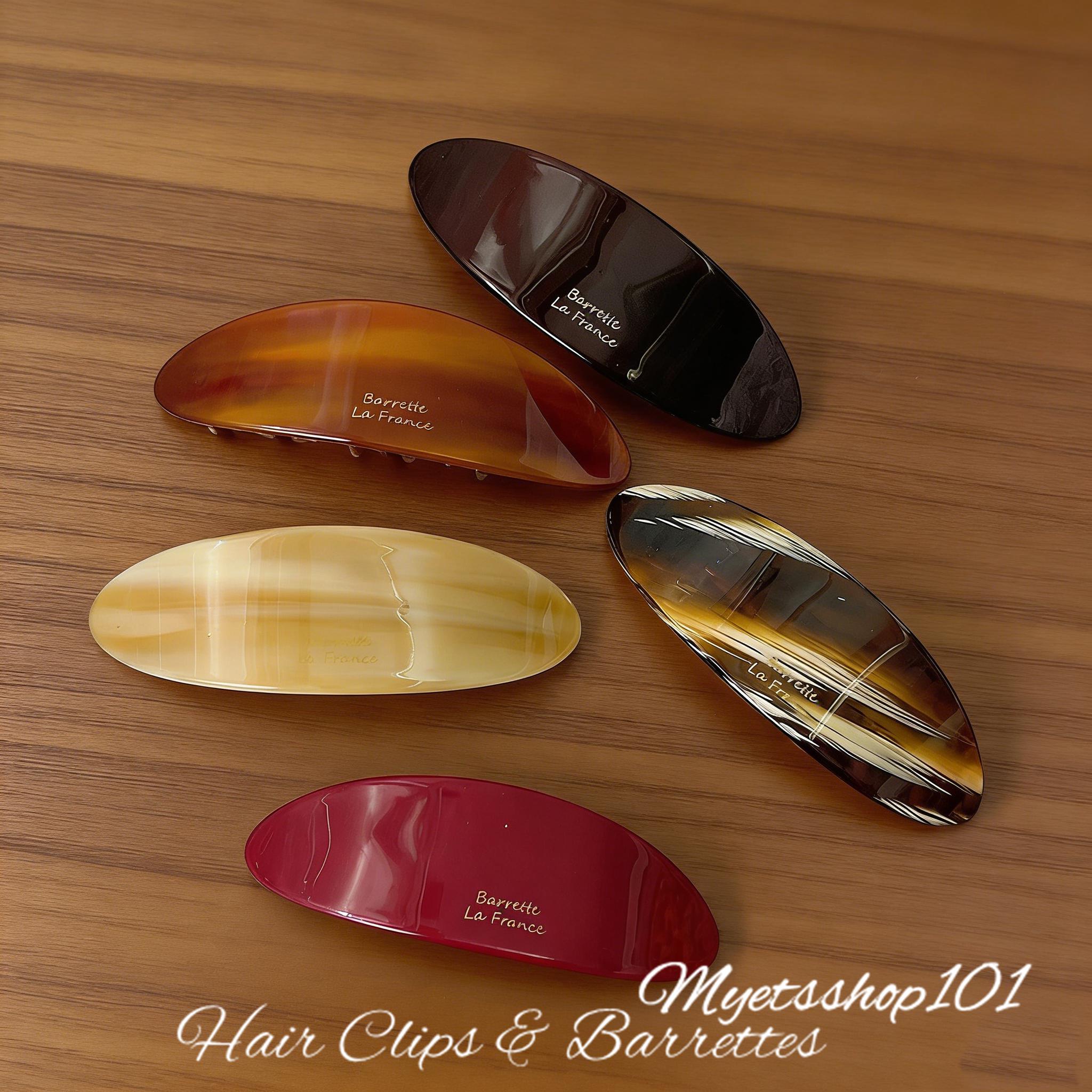 French Acetate Spring Hair Clip | Minimalist Oval Hair Barrettes | Non ...