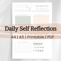 Daily Review Template | Printable Self-reflection Page | Digital PDF - Etsy