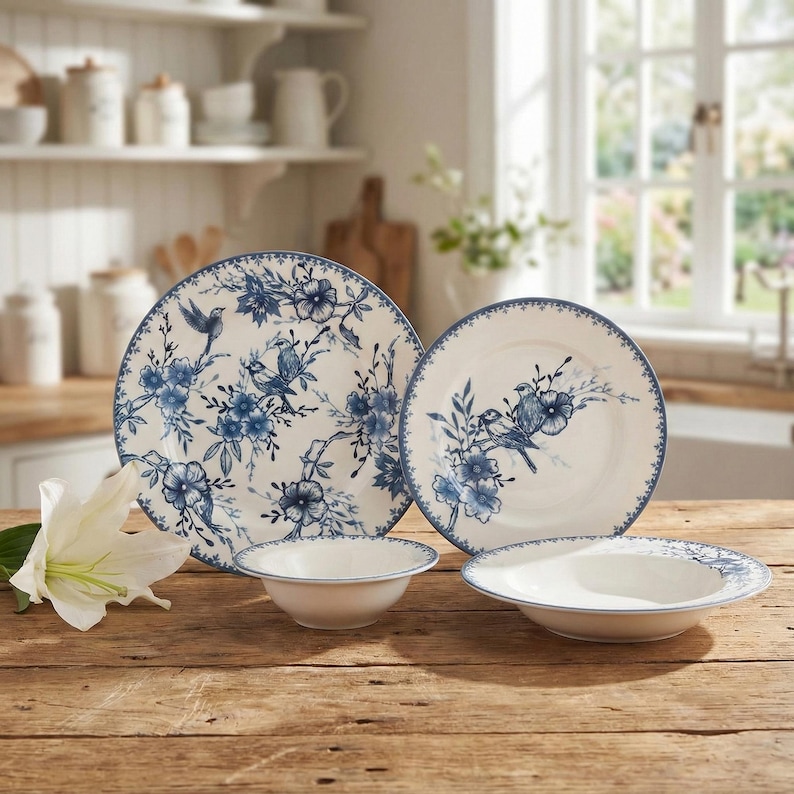 Vintage Porcelain Dinnerware Set – Multi Color Floral China, Microwave ...