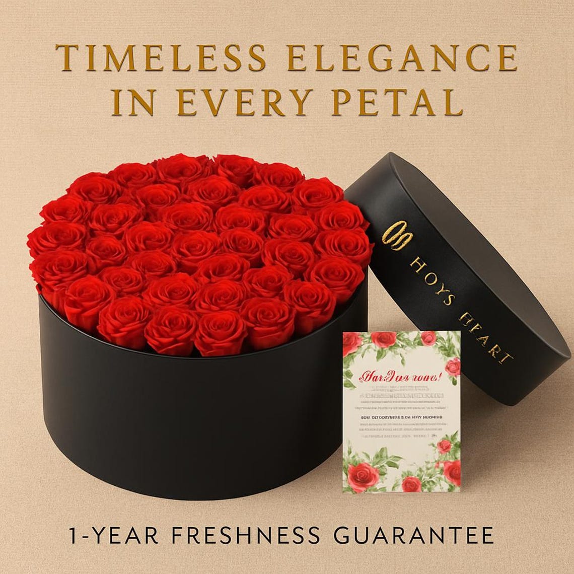 50 Preserved Roses in Round Box - Etsy
