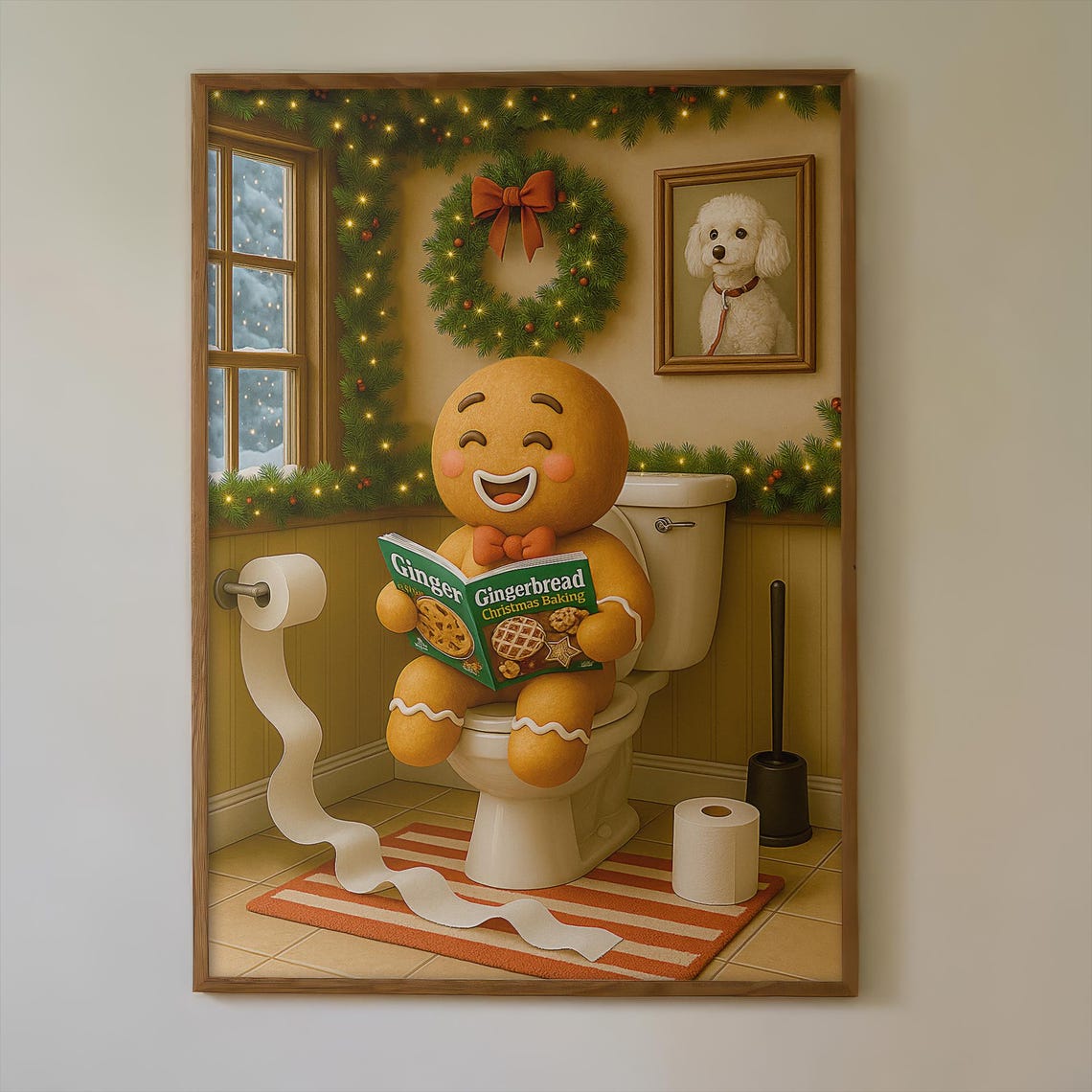 Christmas Wall Art Decor "gingerbread Man" – Digital Download Festive ...