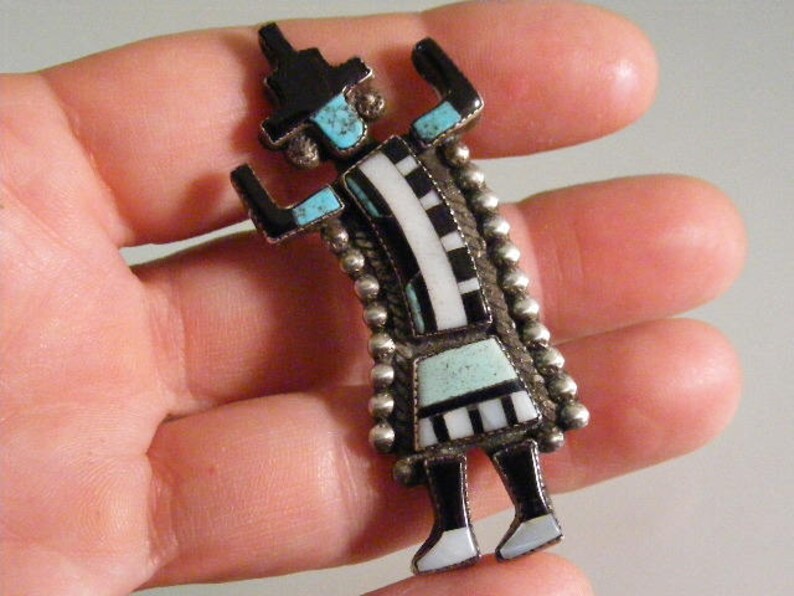 Signed Vintage Zuni Rainbow Man Inlaid Brooch Pin..... Lot - Etsy