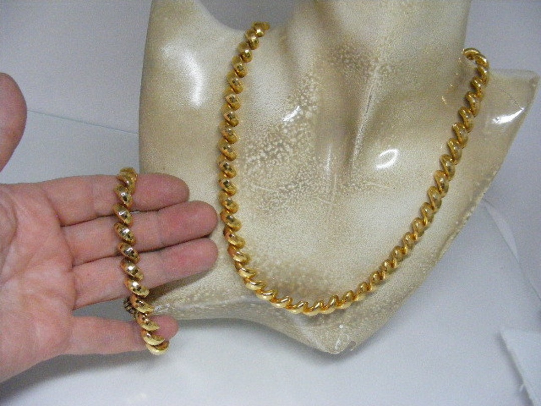 Vintage Technibond Necklace and Bracelet in Sterling Silver - Etsy