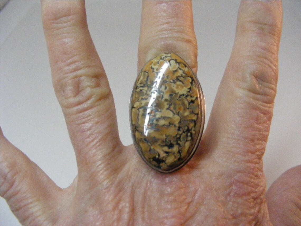 Large Signed Vintage Native American Dinosaur Bone Ring in Sterling ...