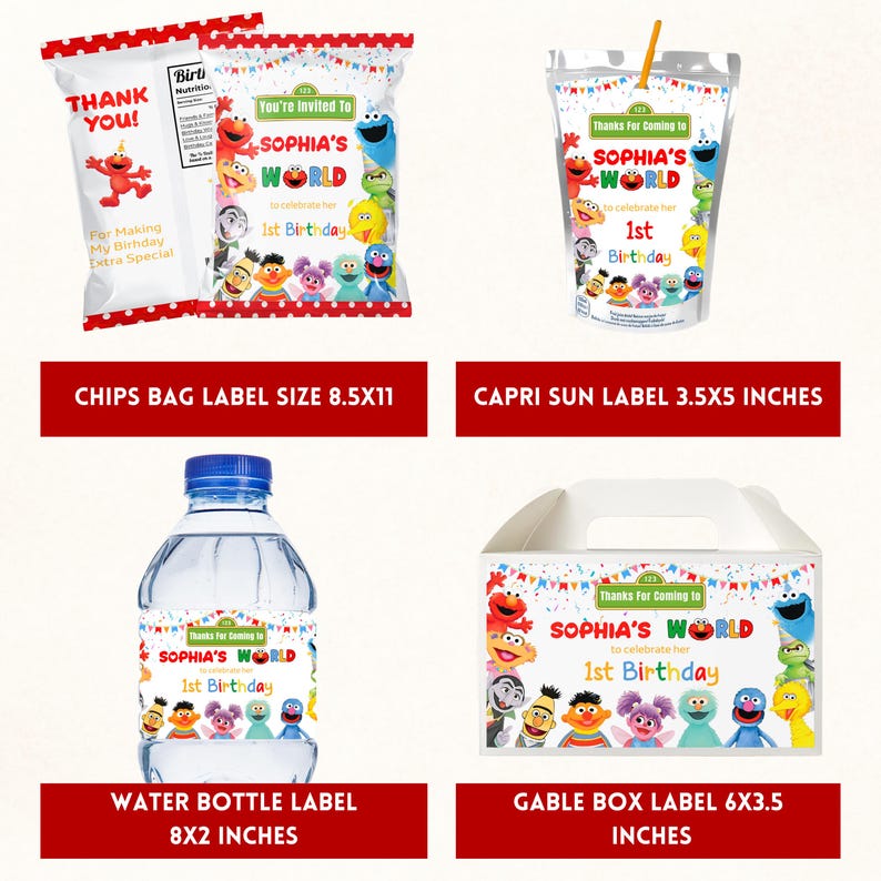 Sesame Street Party Favors| Sesame Street Party Bundle| Elmo Birthday ...