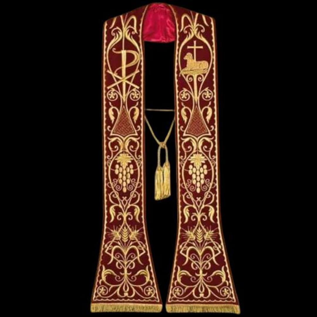Roman Embroidered Priest Table Lamb of God Design - Cotton Plush With ...
