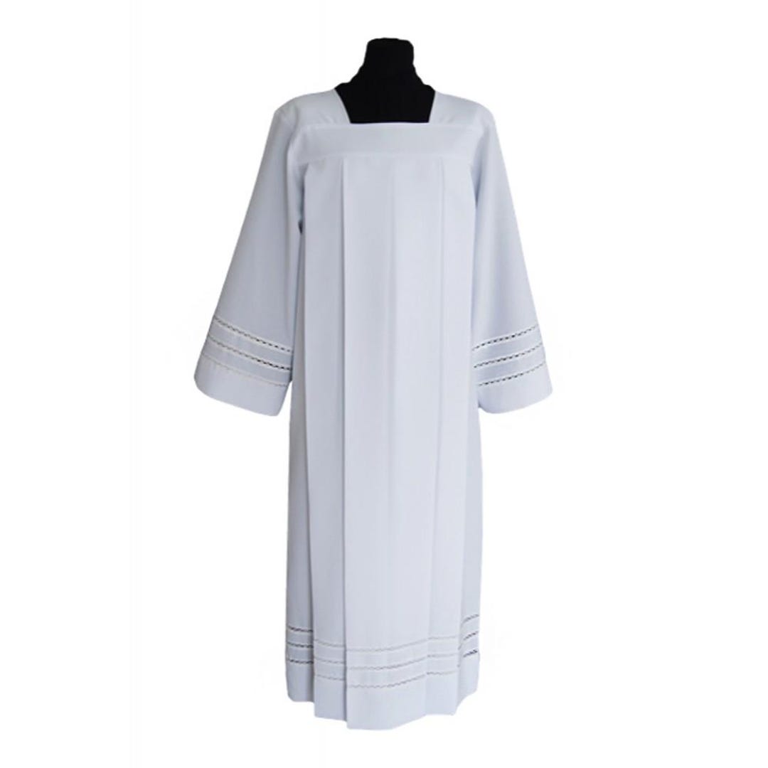 Priest Alb With Pleats, White Lace Hem and Sleeves - Etsy