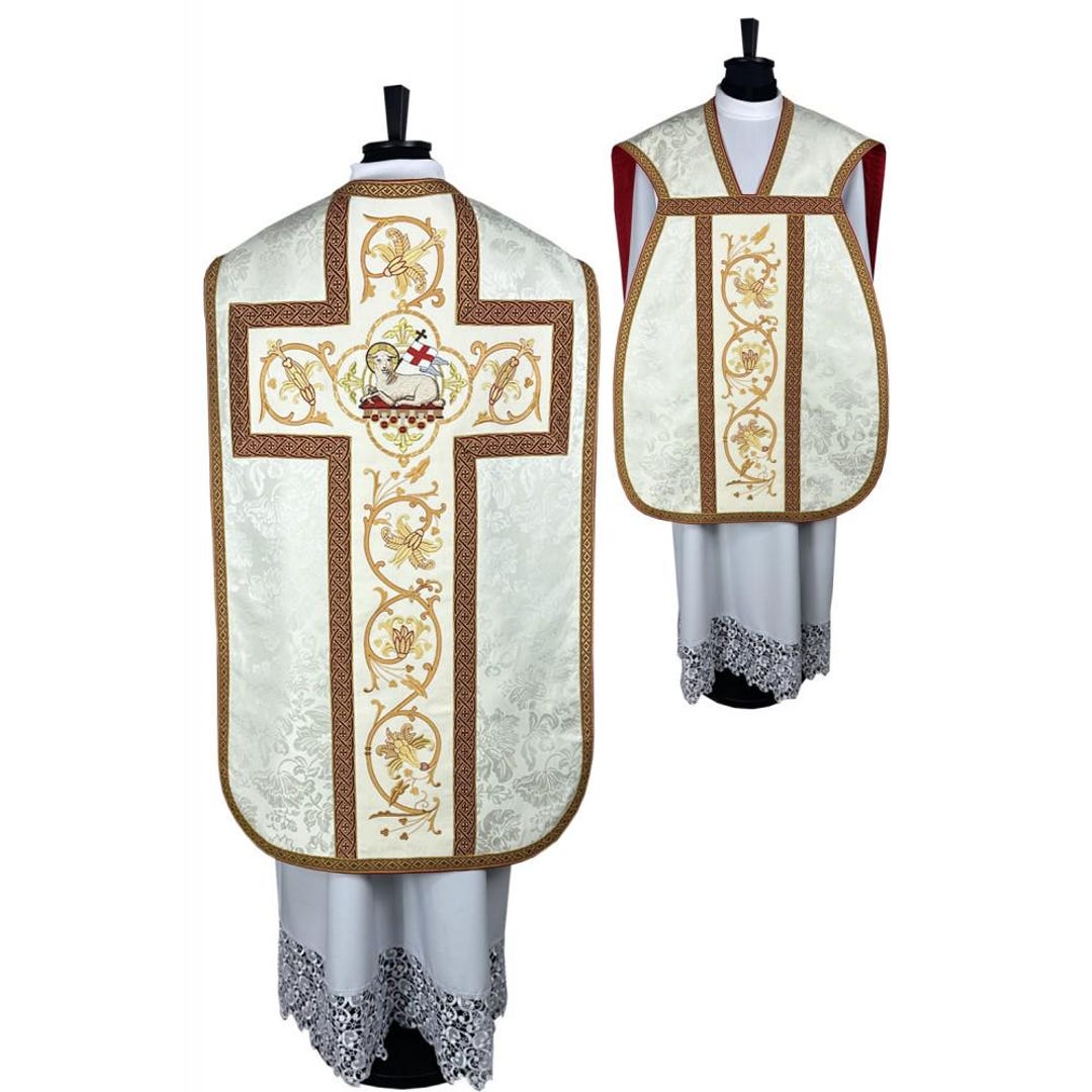 Roman Chasuble Agnus Dei Set, Easter Vestment With Stole, Maniple ...