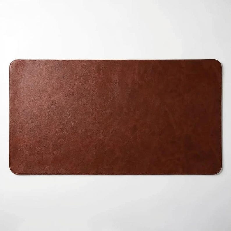 Large Brown PU Leather Desk Mat – Waterproof Workspace Protector - Etsy