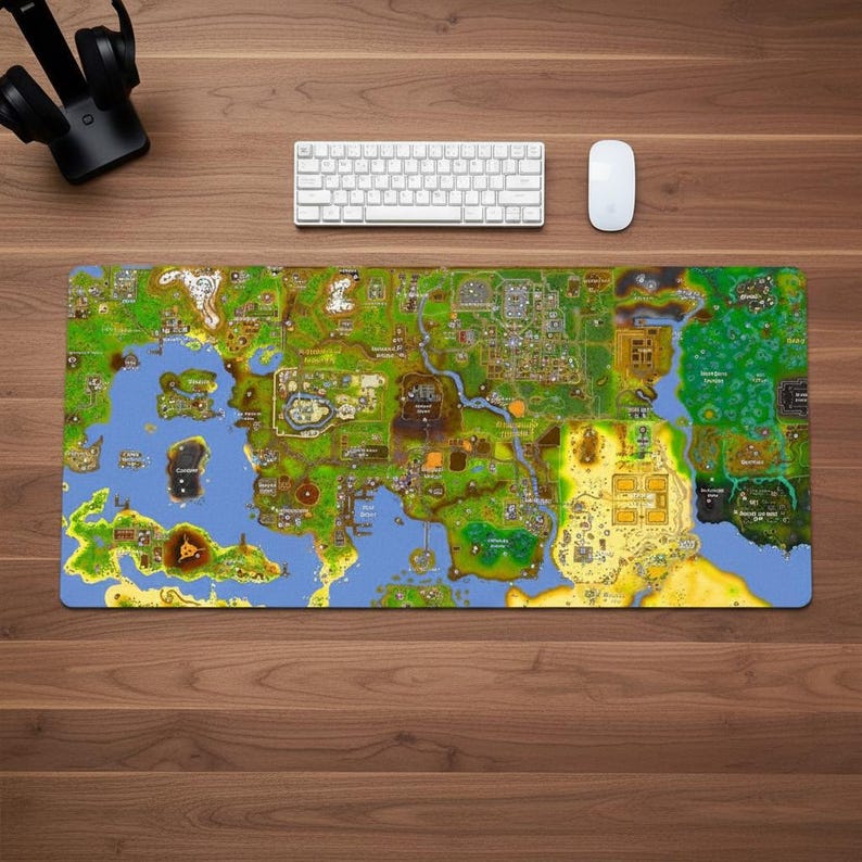 Runescape Mouse Pad XL – OSRS World Map Gaming Desk Mat, Large ...