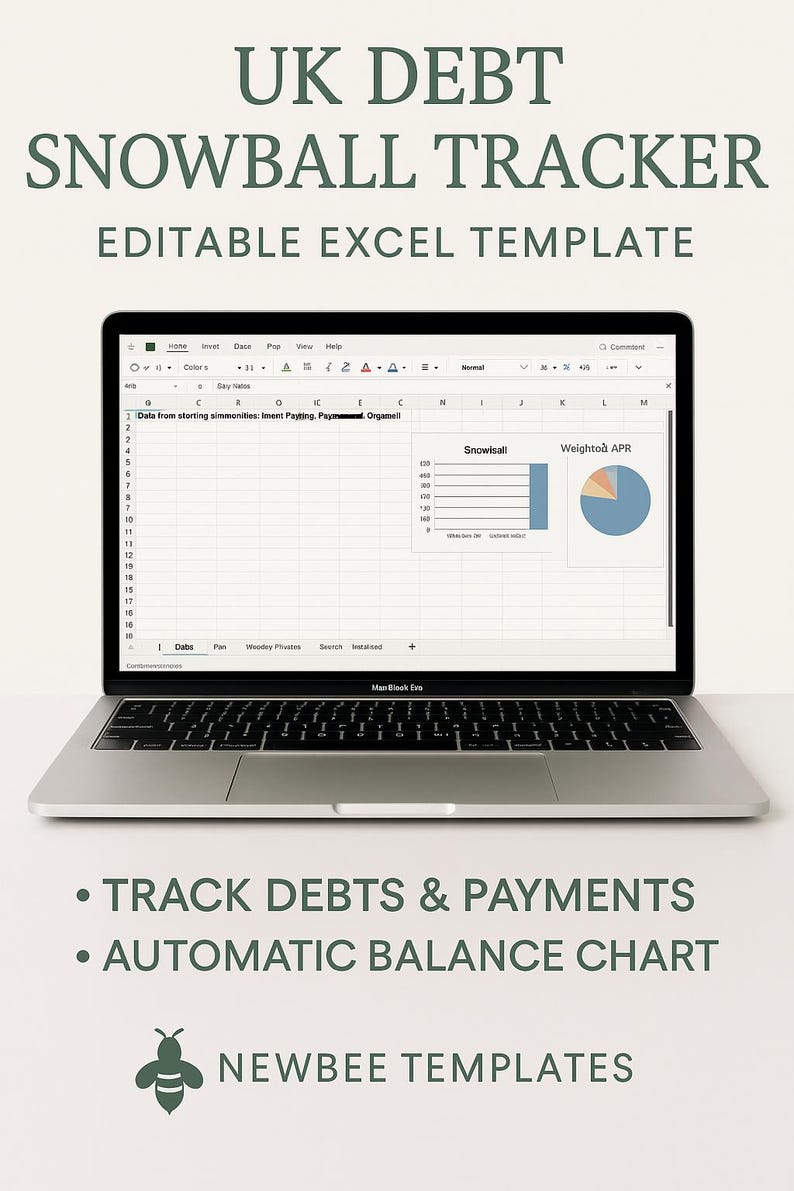 UK Debt Snowball Tracker Excel Template | Payoff Planner (digital ...