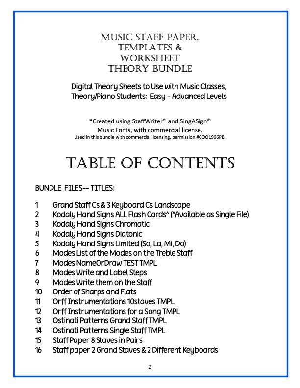 47 Page Music Staff Paper Templates Worksheets, Orff Kodaly Solfege ...