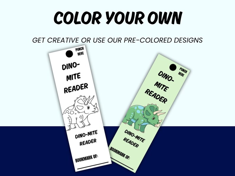 Dinosaur Coloring Bookmarks for Kids, 8 Designs (PDF Download) - Etsy
