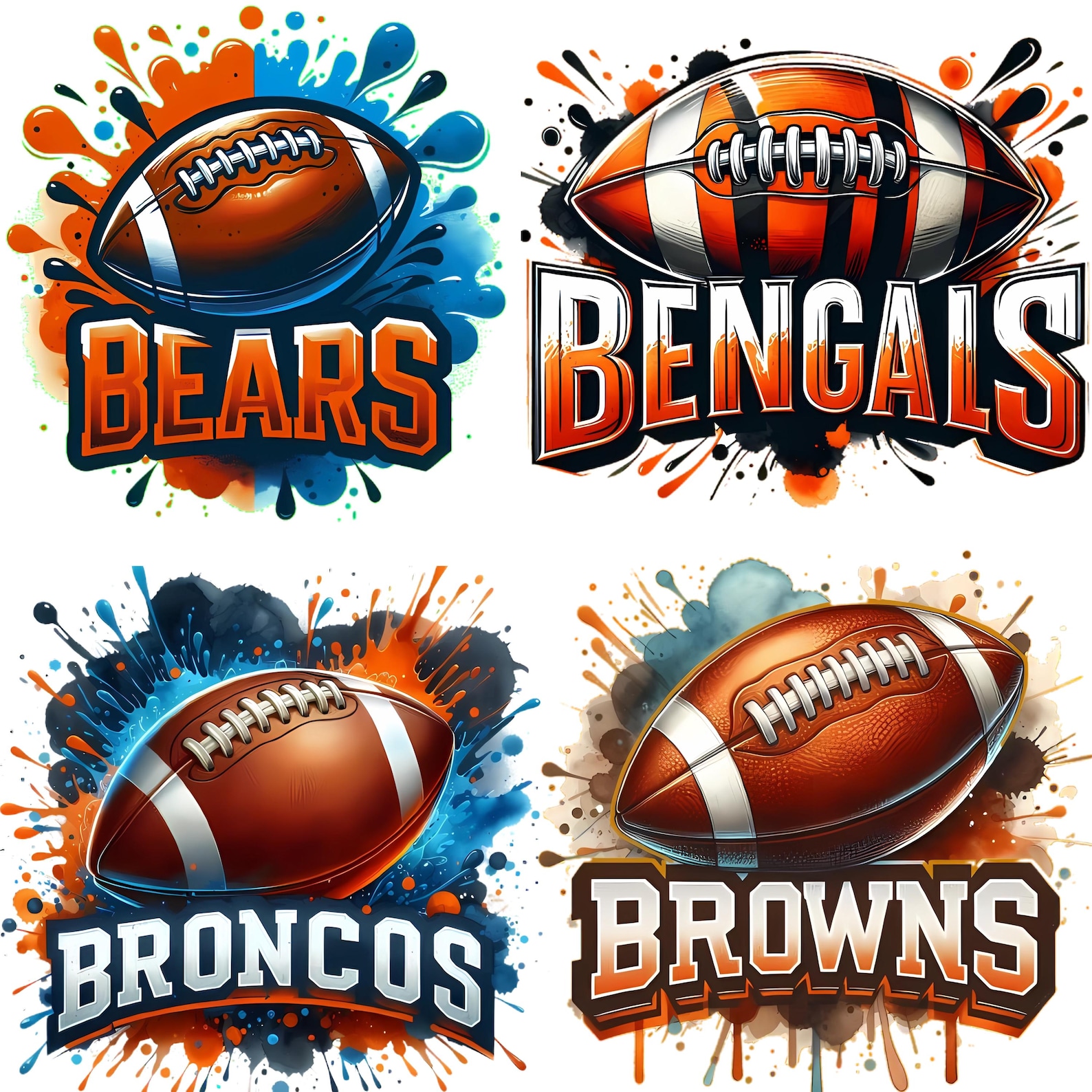 32 Football Png Bundle, 3d Footbal Clipart Bundle Design, Digital Print ...