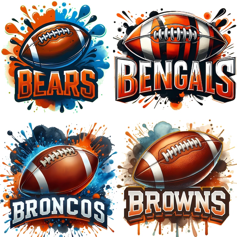32 Football Png Bundle, 3d Footbal Clipart Bundle Design, Digital Print ...