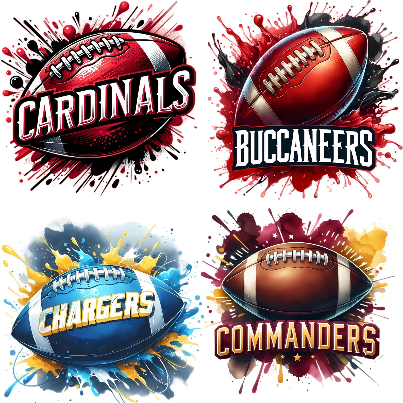32 Football Png Bundle, 3d Footbal Clipart Bundle Design, Digital Print ...