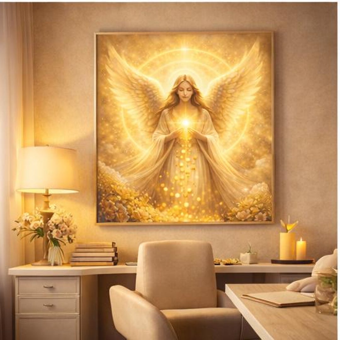 Angel of Abundance – Golden Wealth Angel Wall Art Printable - Etsy