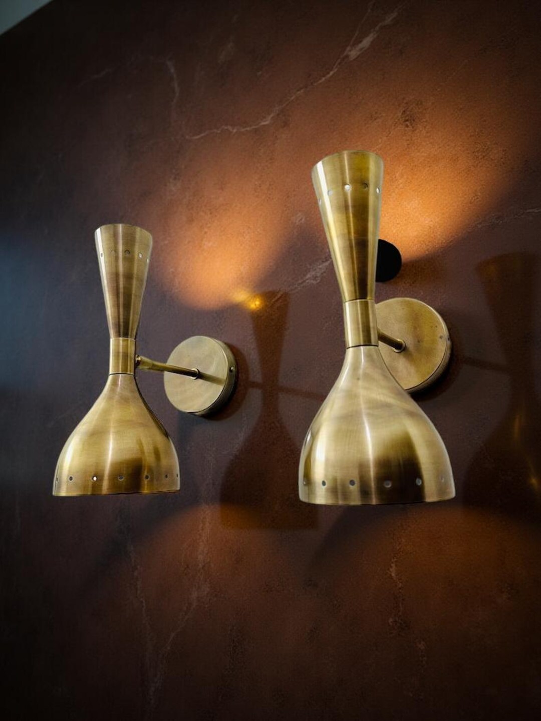 Beautiful Brass Wall Lamp 1950's Mid Century Light Italian Diabolo ...