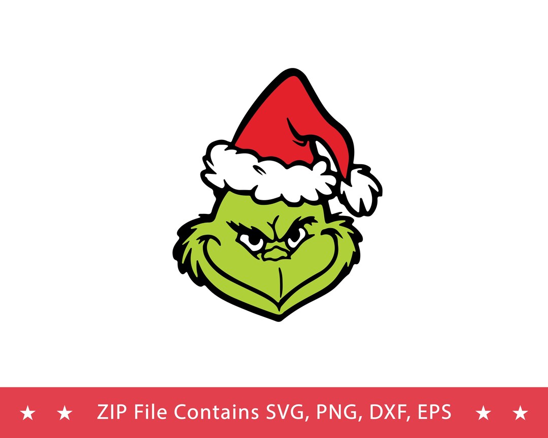 Grinch Face SVG DXF PNG Layered Cut File for Cutting Machine and ...