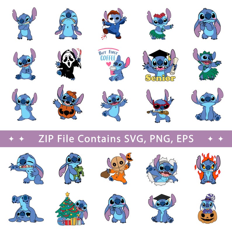 Stitch SVG Bundle: Cricut & Silhouette Cut Files (digital Download) - Etsy