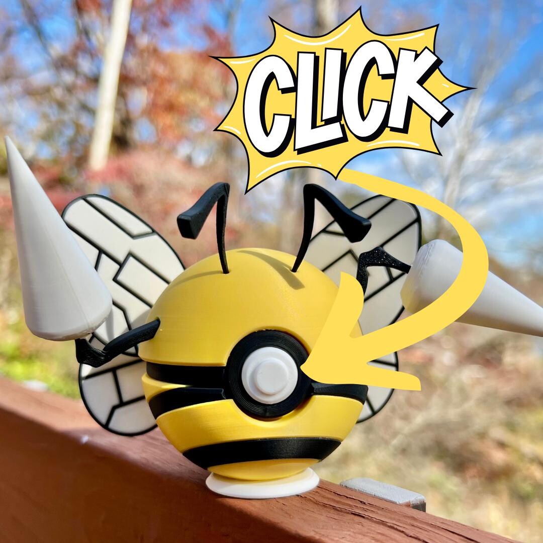 Pokemon Fidget Toy, 3D Printed Beedrill Pokeball - Etsy