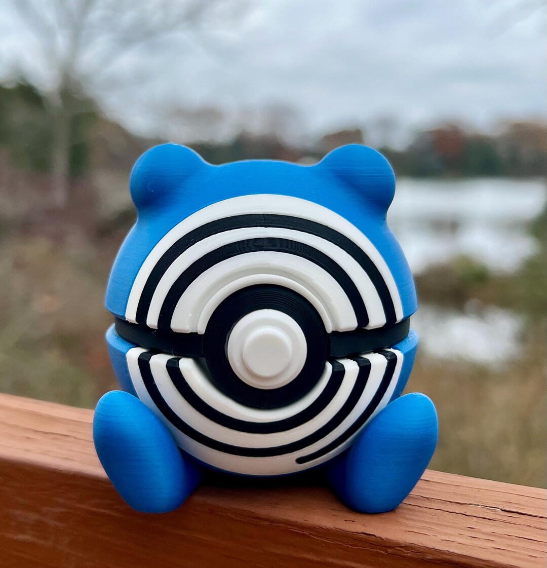 Pokemon Pokeball Poliwhirl Gift, Poke Ball Collectible Toy, 3D Printed ...