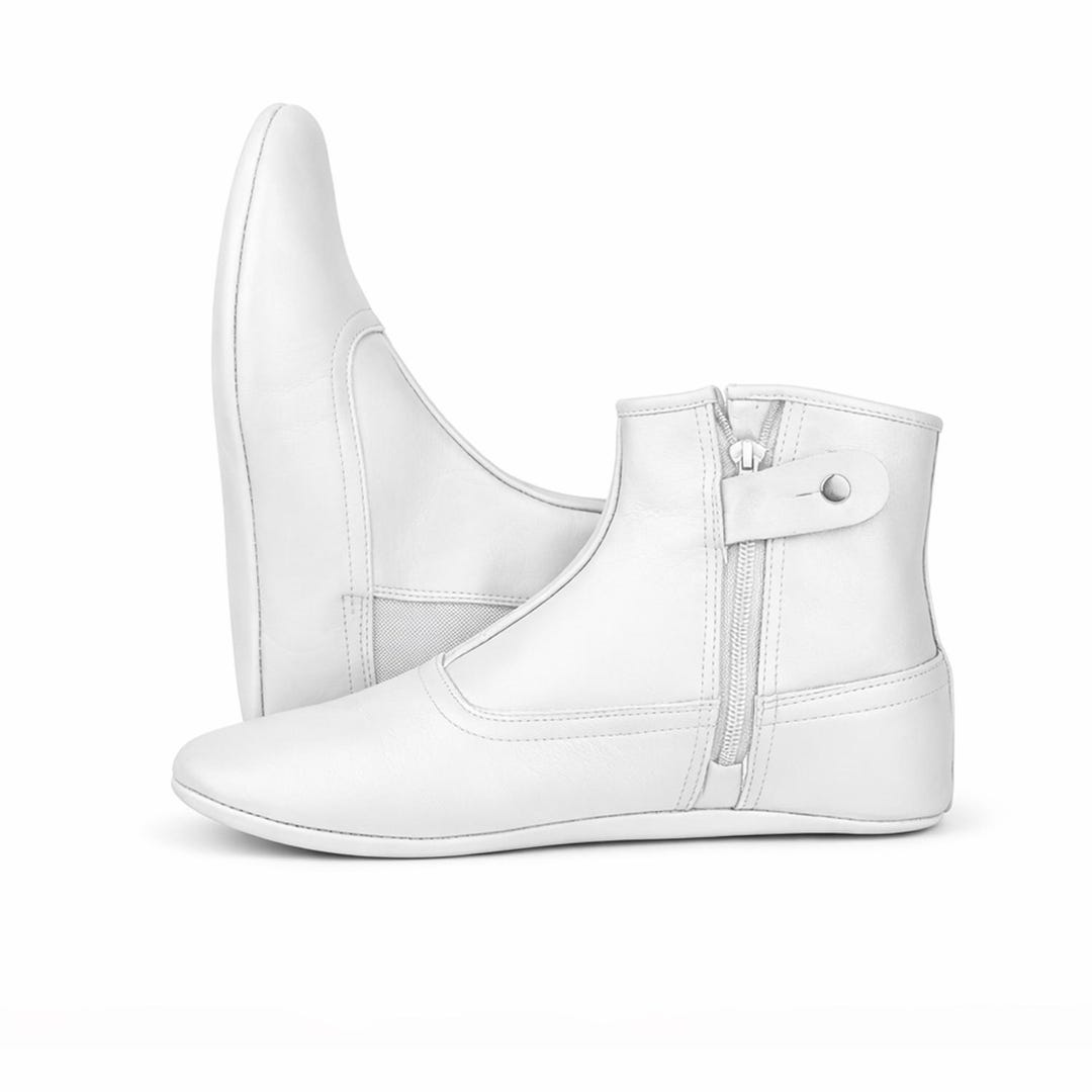 White Leather Khuffain Socks for Men, Handmade Islamic Mest Shoes, Soft ...
