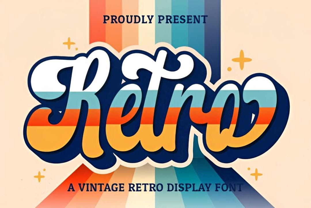 Retro Vintage Font, Bold Display Typeface for Logos, Posters & Branding ...