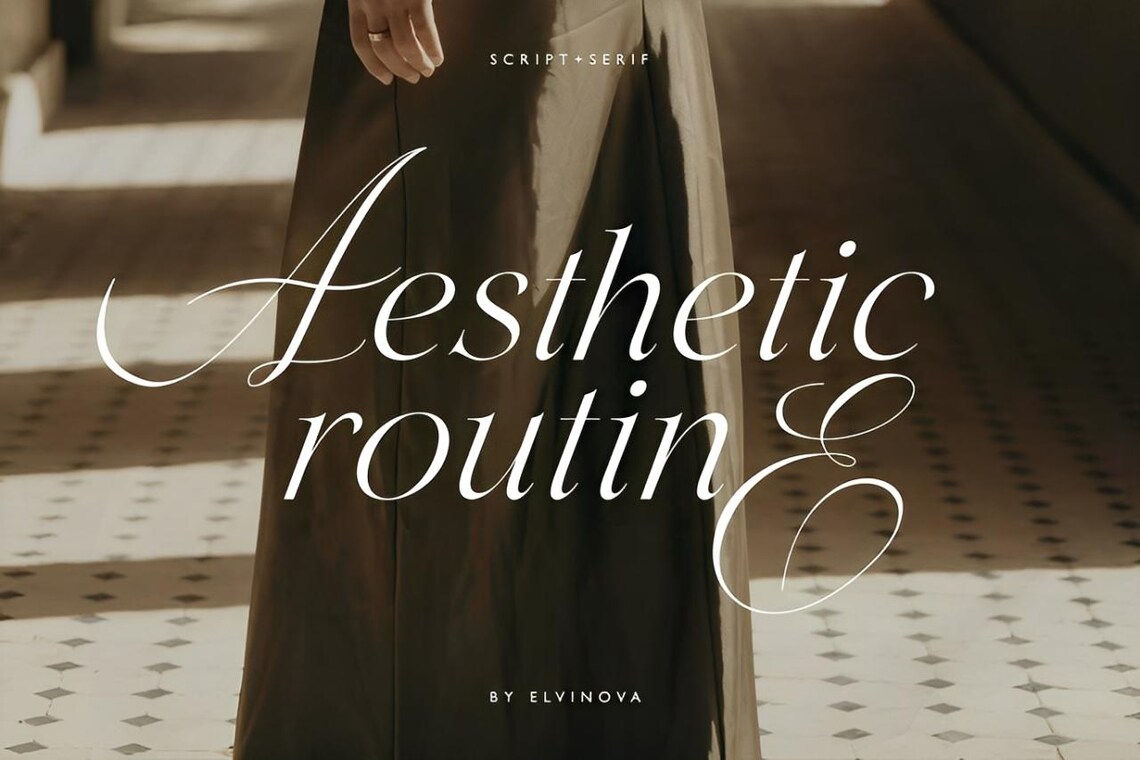 Aesthetic Routine Elegant Script + Serif Font – Modern Calligraphy ...