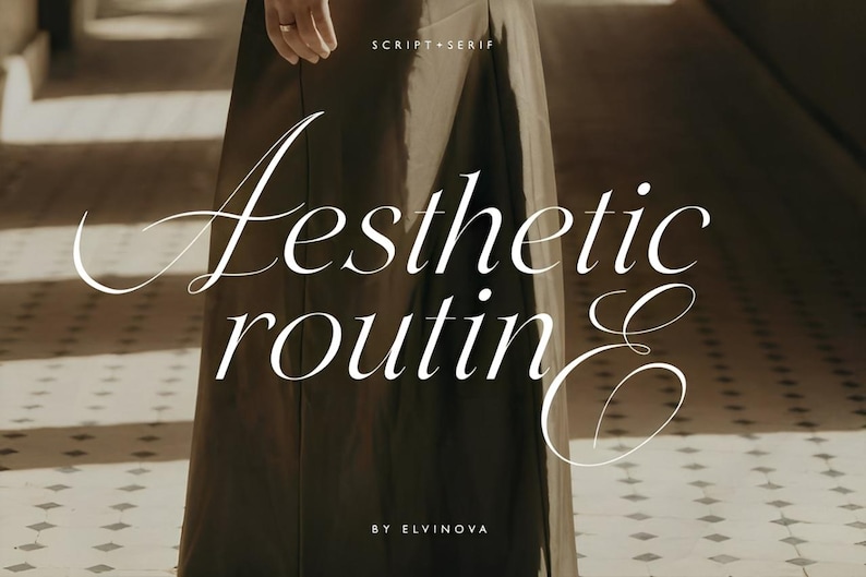 Aesthetic Routine Elegant Script + Serif Font – Modern Calligraphy ...