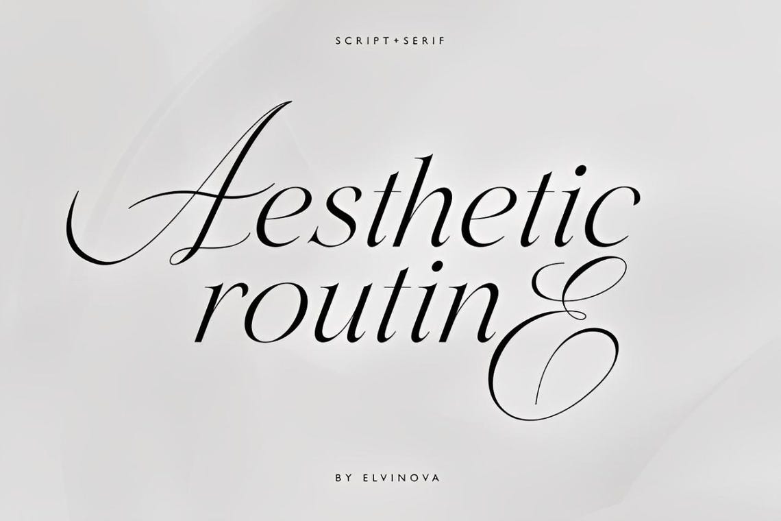 Aesthetic Routine Elegant Script + Serif Font – Modern Calligraphy ...
