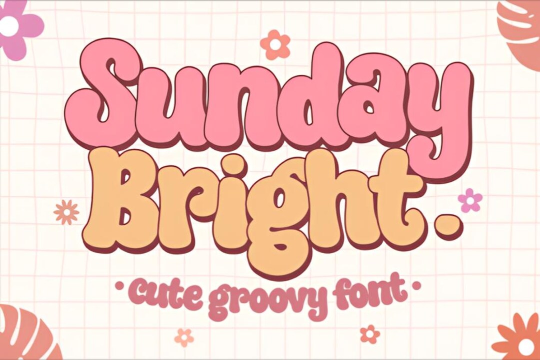 Sunday Bright Groovy Font – Retro Bubble Typeface for Kids Designs ...