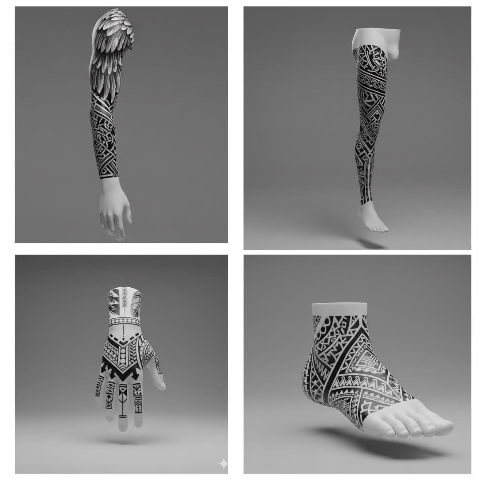 Procreate 3D Models All in One Bundle| Male & Female Bodies for Tattoo ...