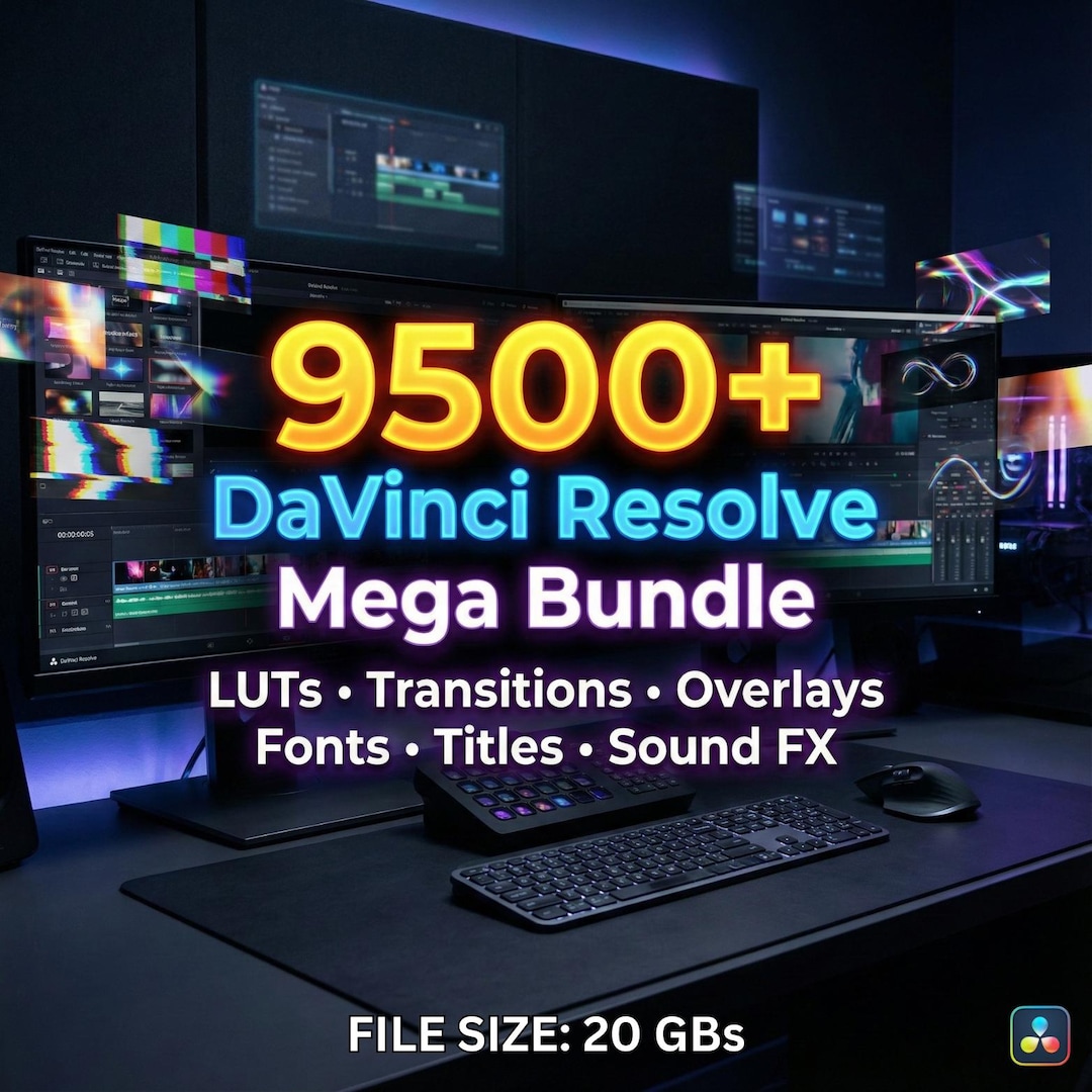 9500+ Davinci Resolve Super Creator Mega Bundle | Luts, Transitions ...