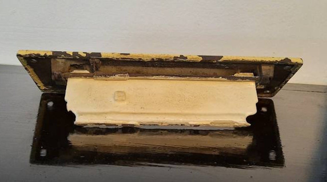 Antique Cast Iron Door Mail Letter Slot Flap Hardware 1881 - Etsy