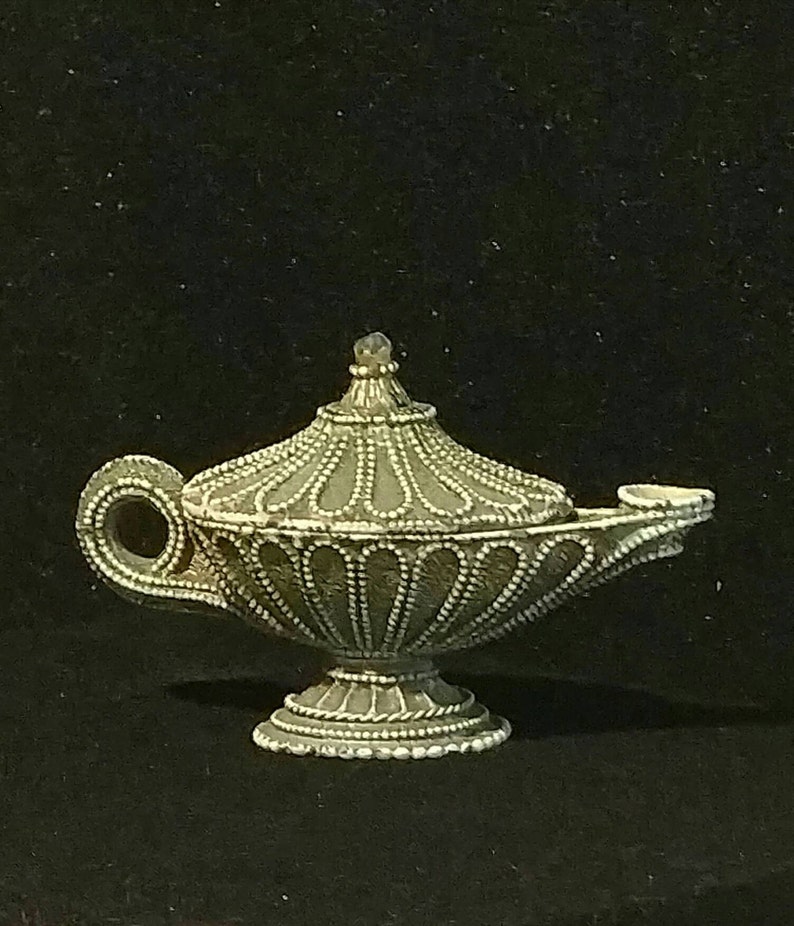 Vintage Pill Box Florenza Genie Aladdins Lamp Keepsake Ring Trinket ...