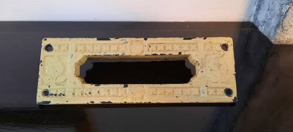 Antique Cast Iron Door Mail Letter Slot Flap Hardware 1881 - Etsy