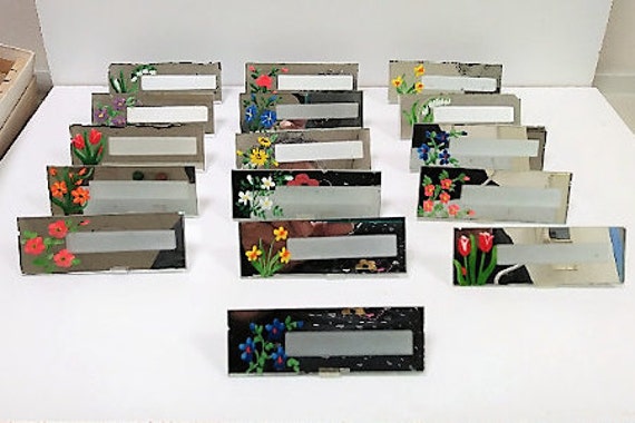 Place Cards Mirrored Hand Painted Display Table Product Labels | Etsy