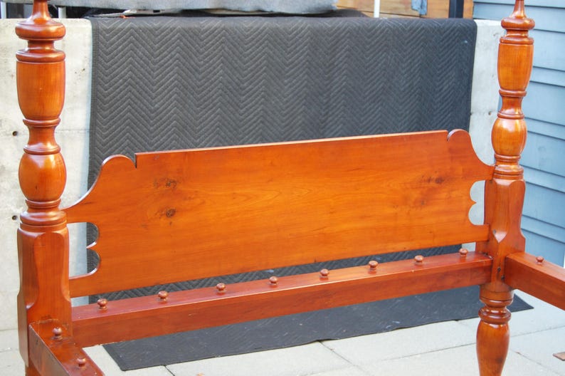 Antique Solid Cherry Cannon-ball Bed Frame Early Double Size - Etsy