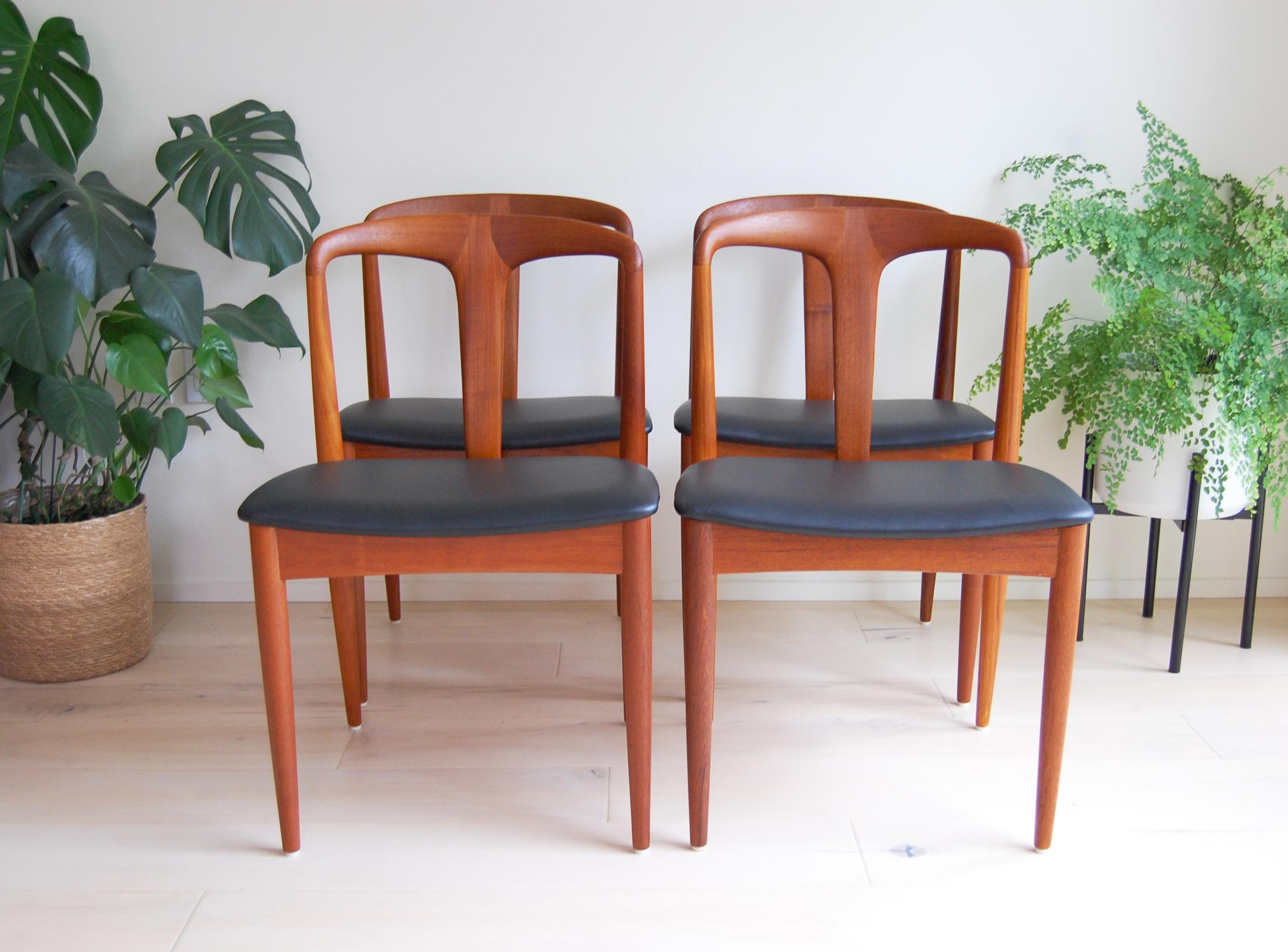 Set of 4 Danish Modern Johannes Andersen Teak Dining Chairs juliane for Vamo Sonderborg Made in Denmark Etsy