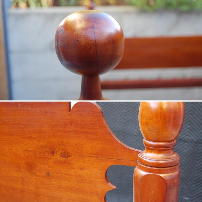 Antique Solid Cherry Cannon-ball Bed Frame Early Double Size - Etsy