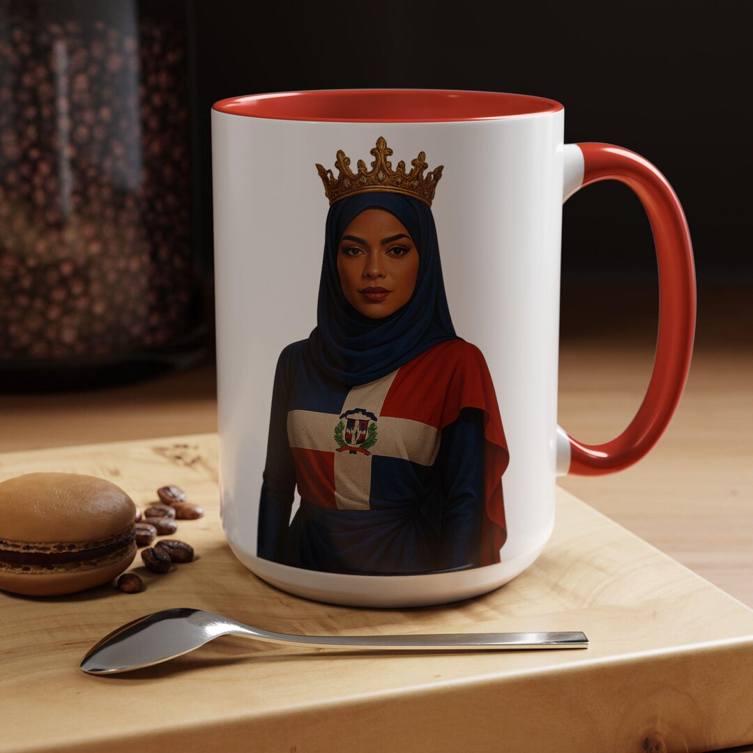 Dominican Muslim Hijab Queen Royal Heritage Accent Coffee Mug | Draped ...