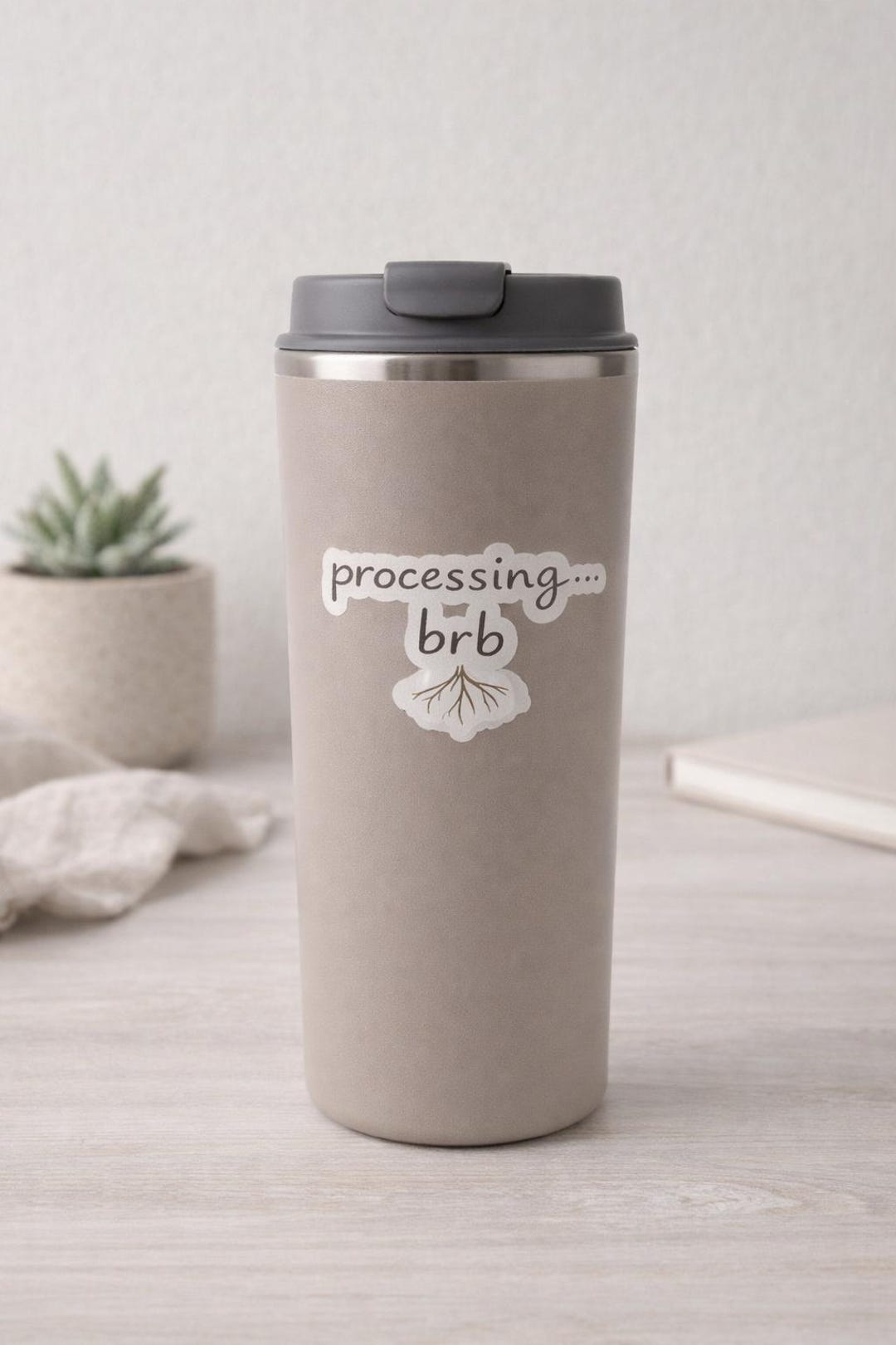 Processing... Brb Sticker | Cute Tech Laptop Decal, Minimalist Roots ...