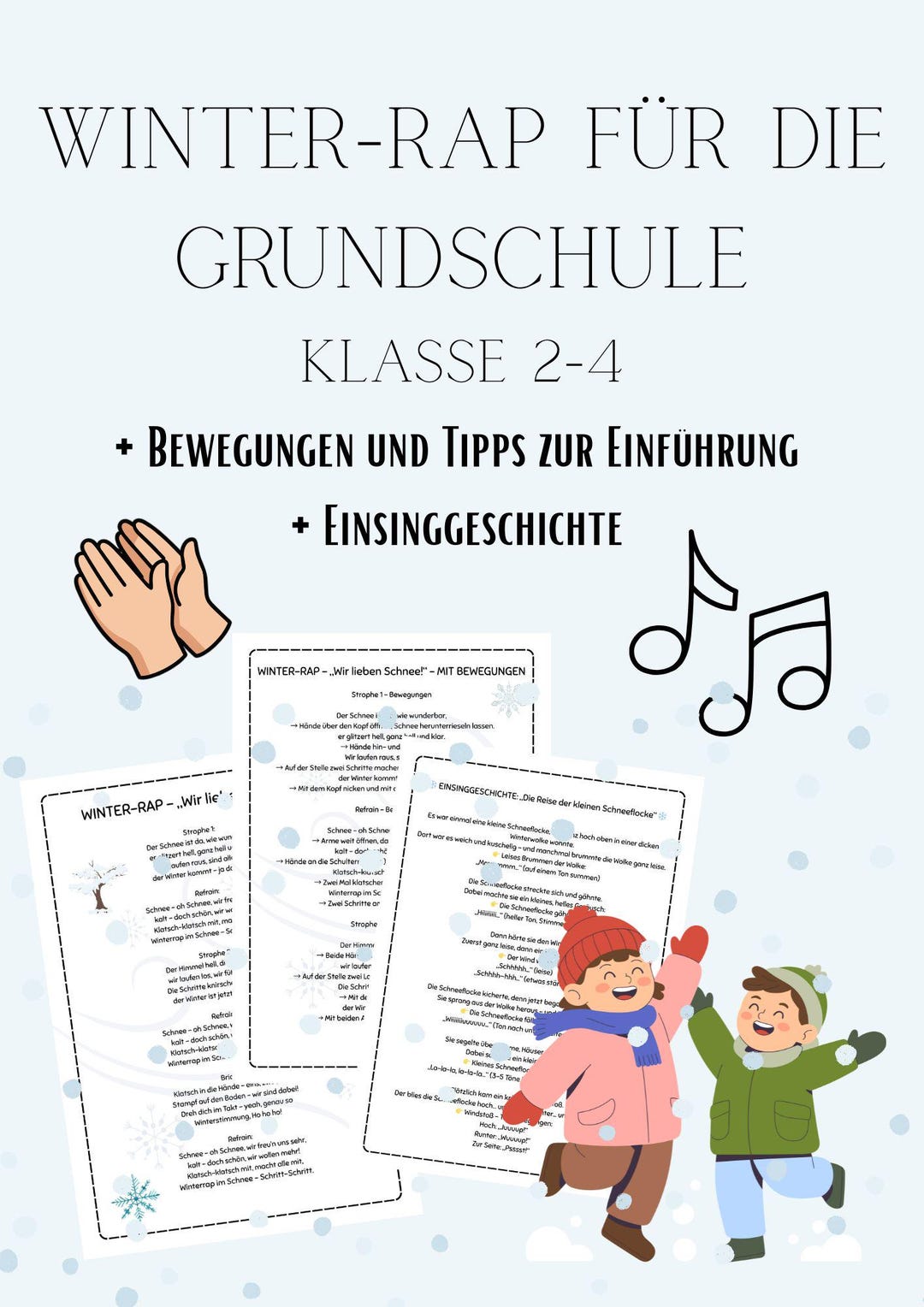 Winter-Rap für die Grundschule | Mit Bewegungen, Einführungstipps ...