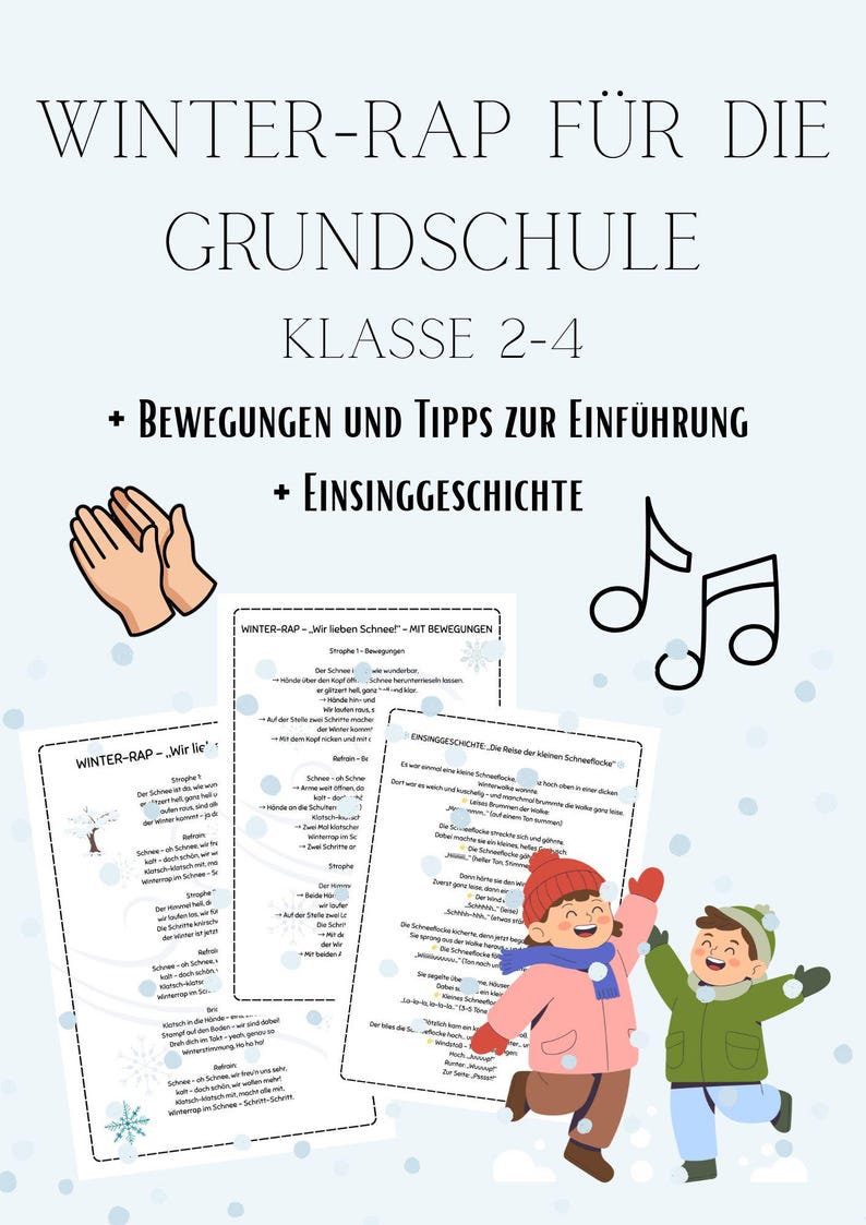 Winter-Rap für die Grundschule | Mit Bewegungen, Einführungstipps ...