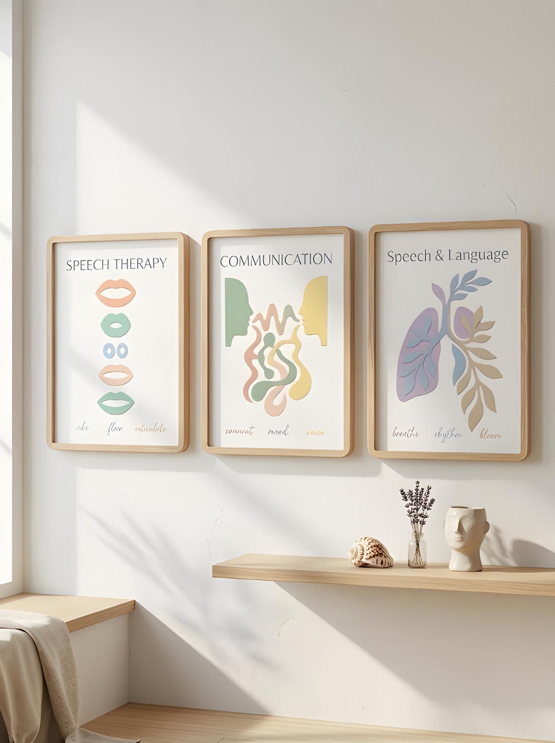 Speech Therapy Wall Art Set of 3 SLP Articulation Communication Poster ...